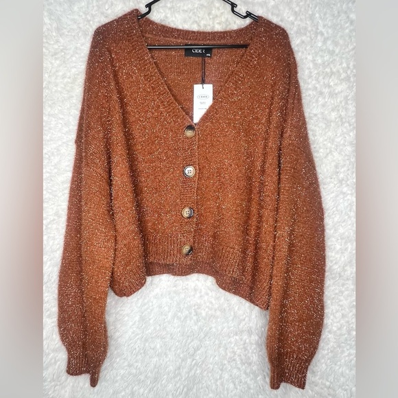 Cider | Sweaters | Nwt Cider Crop Cardigan With Balloon Sleeves | Poshmark